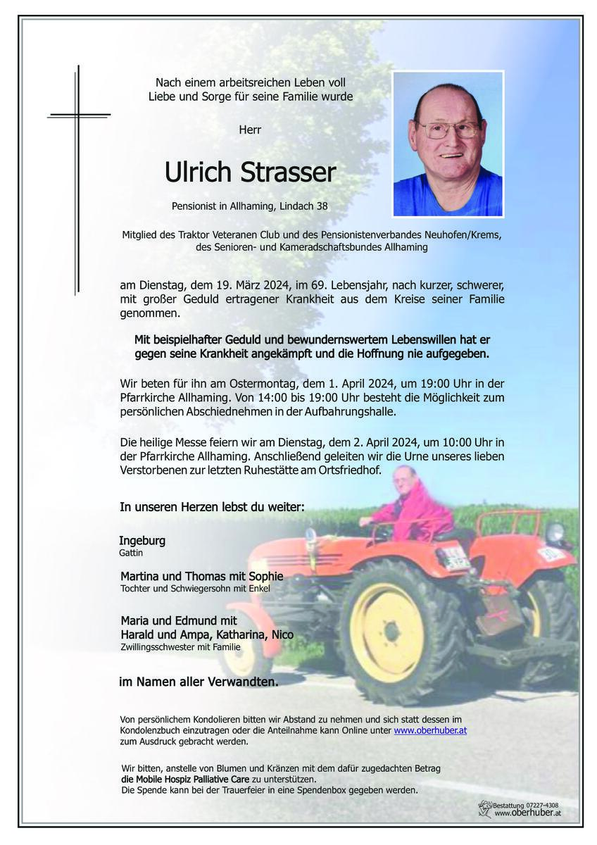 Todesanzeigen » Tischlerei - Bestattung Oberhuber