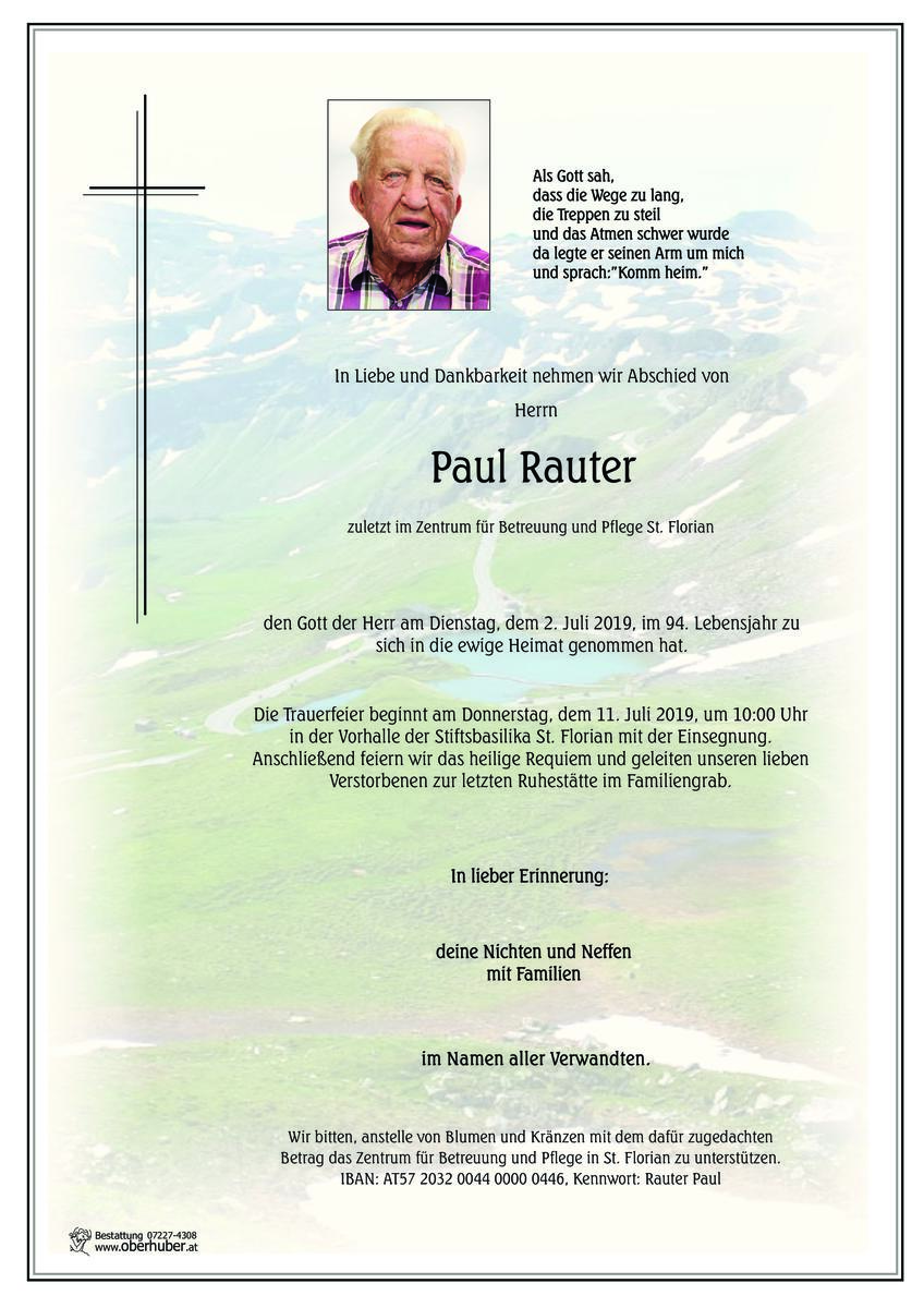 Todesanzeigen » Tischlerei - Bestattung Oberhuber